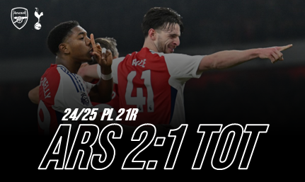 [분석 리뷰] PL 21R 아스날 vs 토트넘: 희비 교차 '북런던 더비' 격차 더 벌어져..