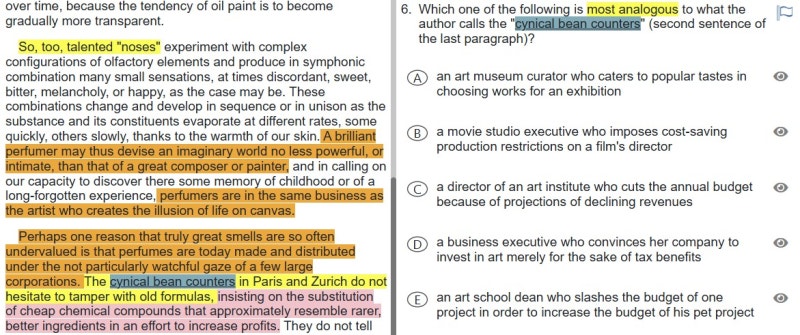 LSAT RC 키워드 위주 독해 Exercise - PT142_Section 3_Passage 1: Q6 정답 단서(source) 체크