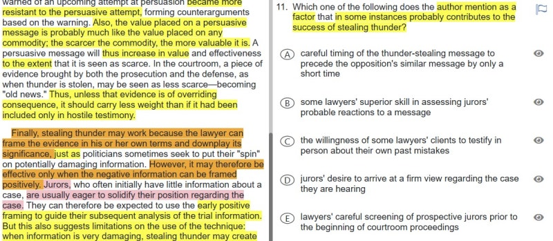 댓글 : LSAT RC 키워드 위주 독해 Exercise - PT142_Section 3_Passage 2: Q11 정답 단서 ...
