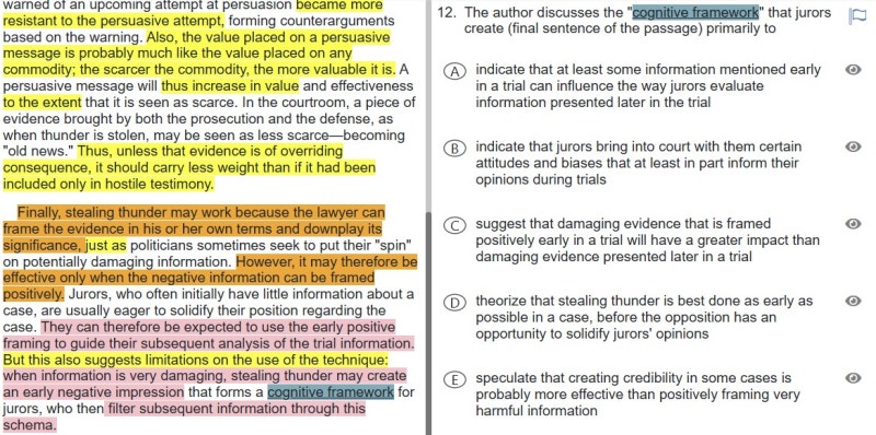 LSAT RC 키워드 위주 독해 Exercise - PT142_Section 3_Passage 2: Q12 정답 단서 ...