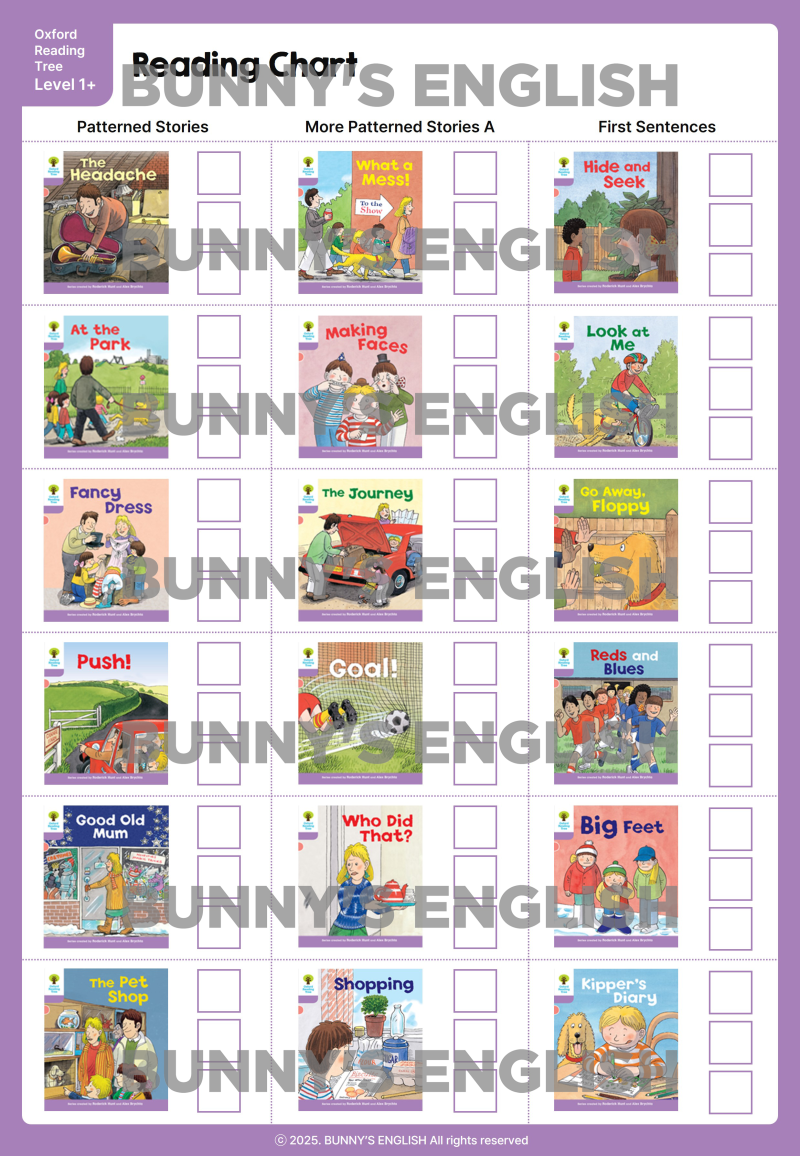 ORT 옥스포드 리딩 트리 1단계 북 리스트 (리딩차트)