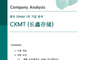 [보고서] 중국 DRAM 1위 기업 분석 - CXMT (长鑫存储)