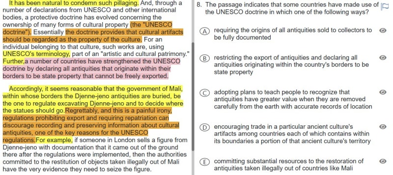 LSAT RC 키워드 위주 독해 Exercise - PT147_Section 3_Passage 2: Q8 정답 단서(source) 체크
