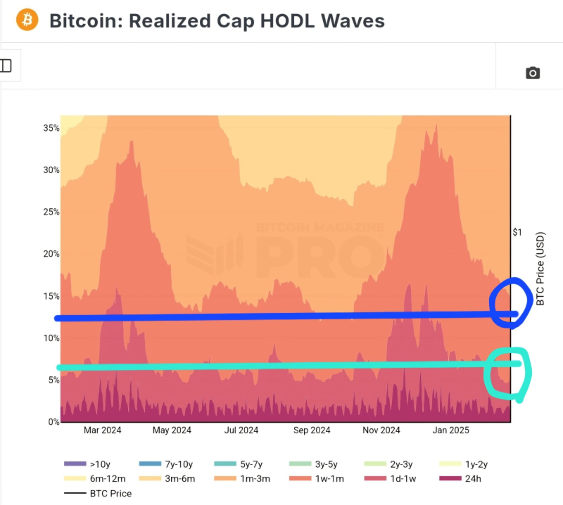 단타꾼 전멸, 장기홀더만 남았다!? 이 차트 하나로 ‘비트코인 바닥’ 확정 신호?! (BITCOIN REALIZED CAP HODL WAVES)