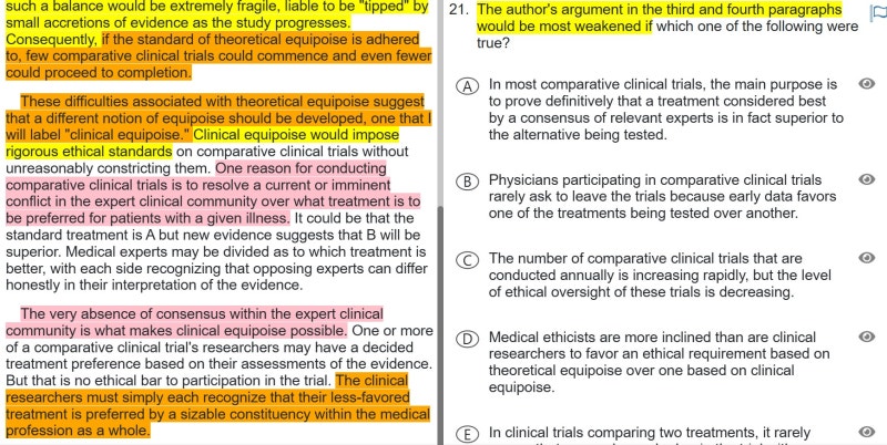 LSAT RC 키워드 위주 독해 Exercise - PT147_Section 3_Passage 3: Q21 정답 단서 ...