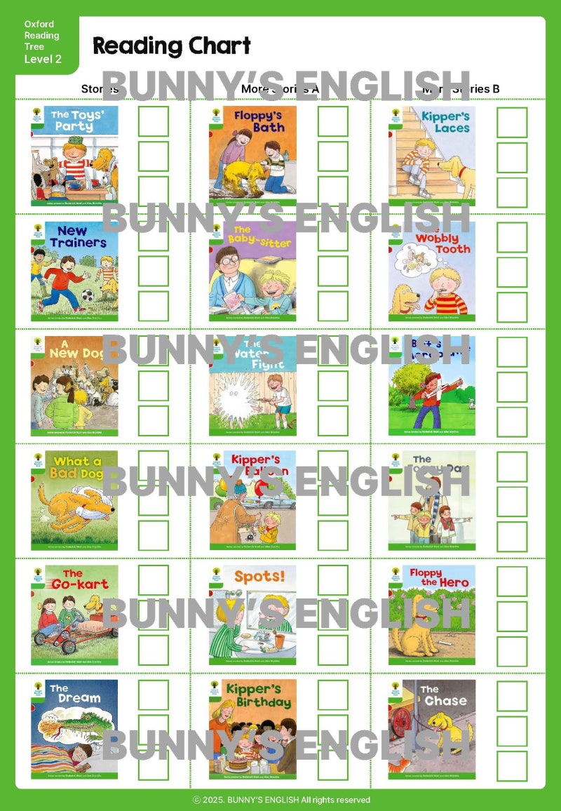 ORT 옥스포드 리딩 트리 2단계 북 리스트 (리딩차트)