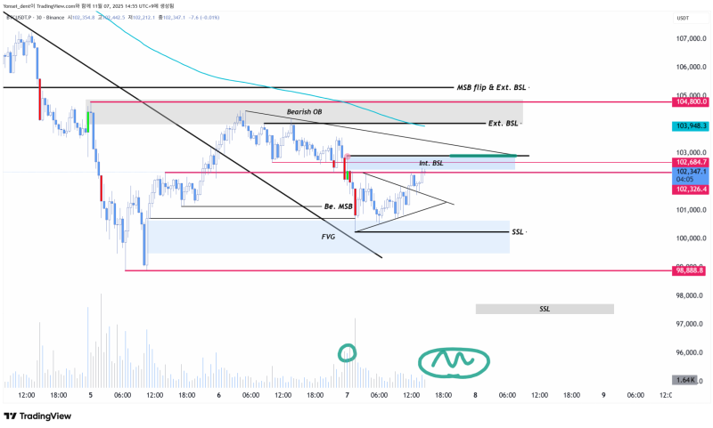 [BTC Analysis] - 포지션 인텔리전스와 주요 BSL/SSL를 고려한 시나리오