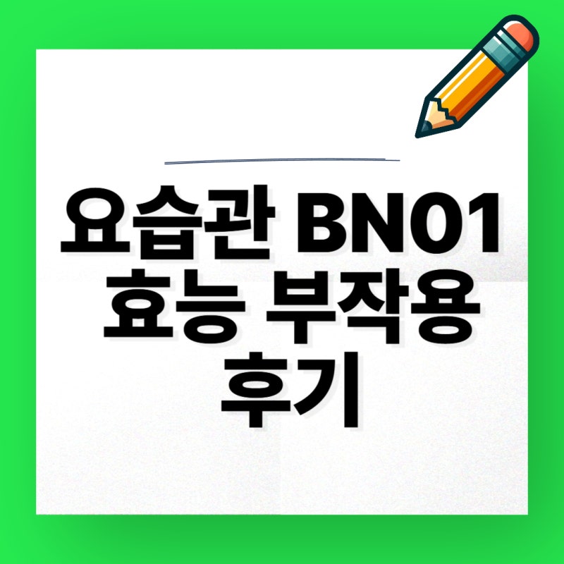 요습관 BN01 효능 부작용 후기