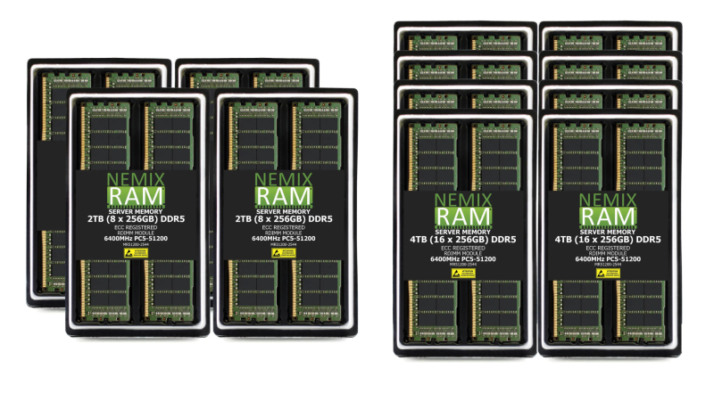 고가의 DDR5 서버 RAM: 4TB 메모리 키트 출시 및 DRAM 시장 동향 분석